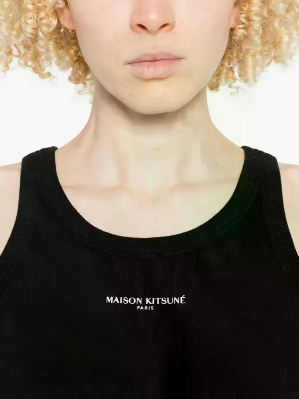 Maison Kitsuné Logo Tank Top - Black