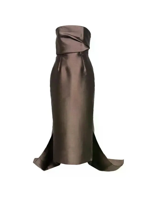 Solace London Kiki Strapless Maxi Dress - Brown