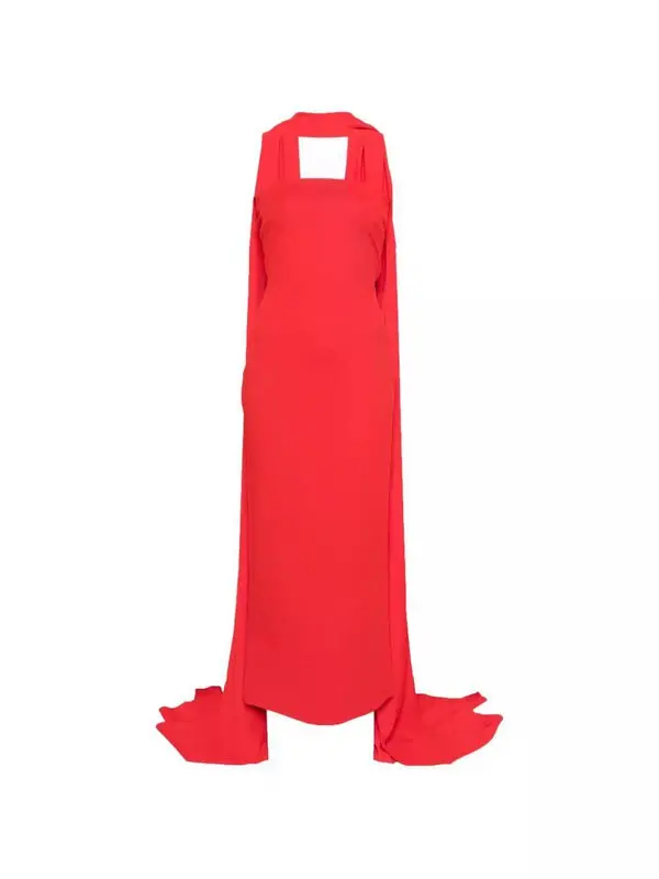 Solace London The Martine Draped Midi Dress - Red