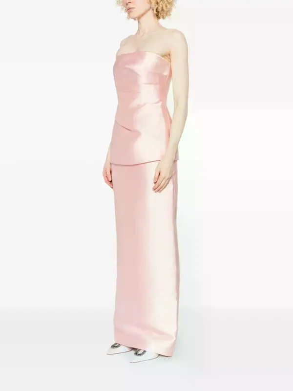 Solace London Lucille Draped Strapless Maxi Dress