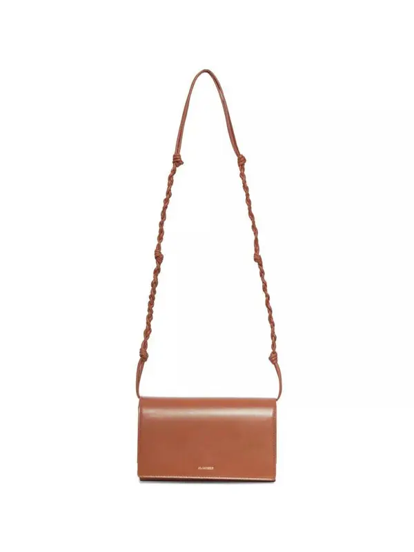 JIL SANDER Tangle Braided Leather Crossbody Bag