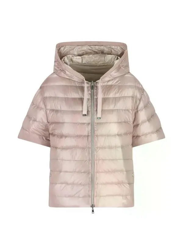 Herno Short-sleeve Hooded Quilted Coat - Pink