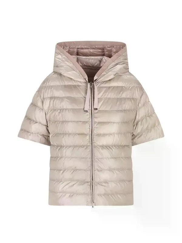 Herno Short-sleeve Hooded Quilted Coat - Pink