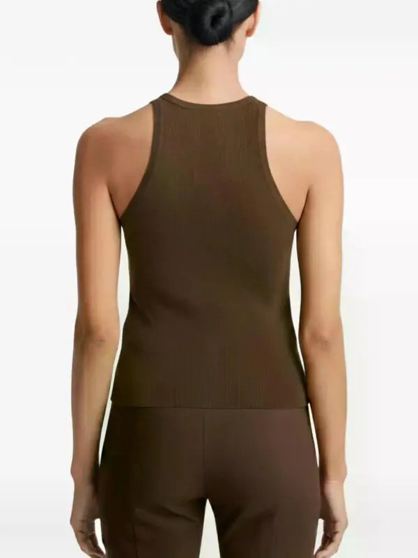 Vince Ribbed Scoop-neck Tank Top - Brown