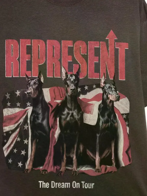 REPRESENT Dream On Tour Dog-graphic T-shirt - Brown