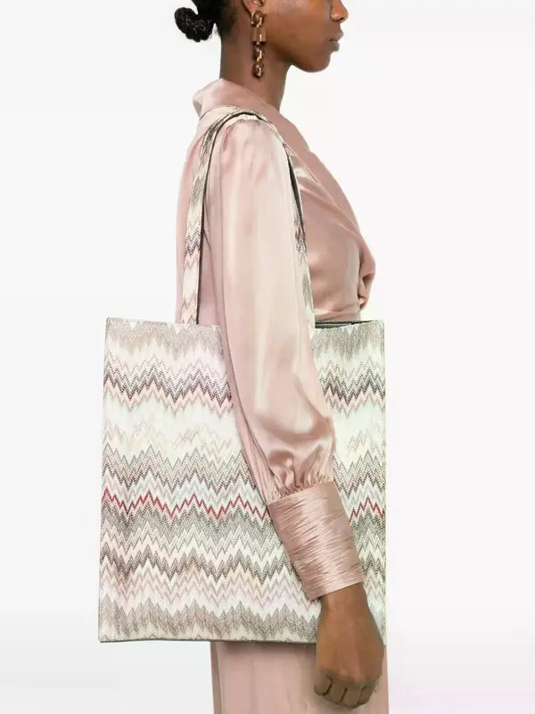 Missoni Zigzag Pattern Shoulder Bag - Brown