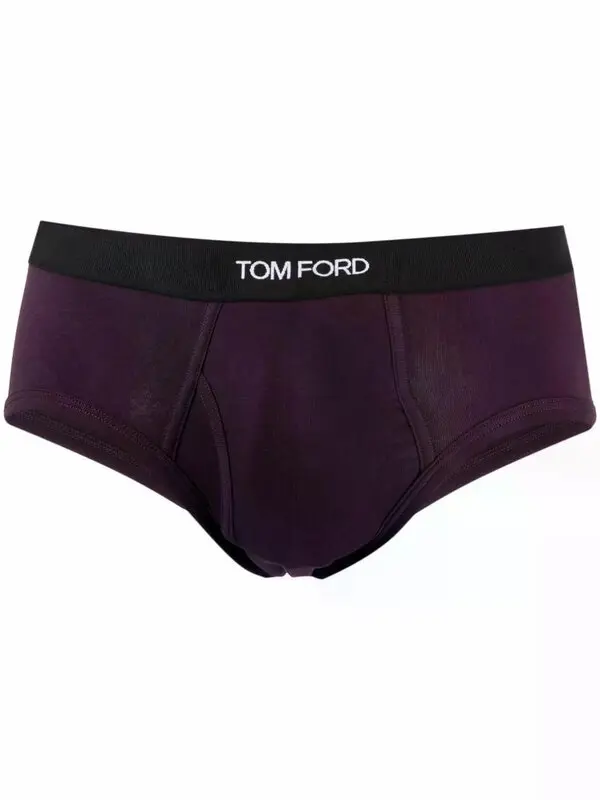 TOM FORD Logo Cotton Briefs - Purple
