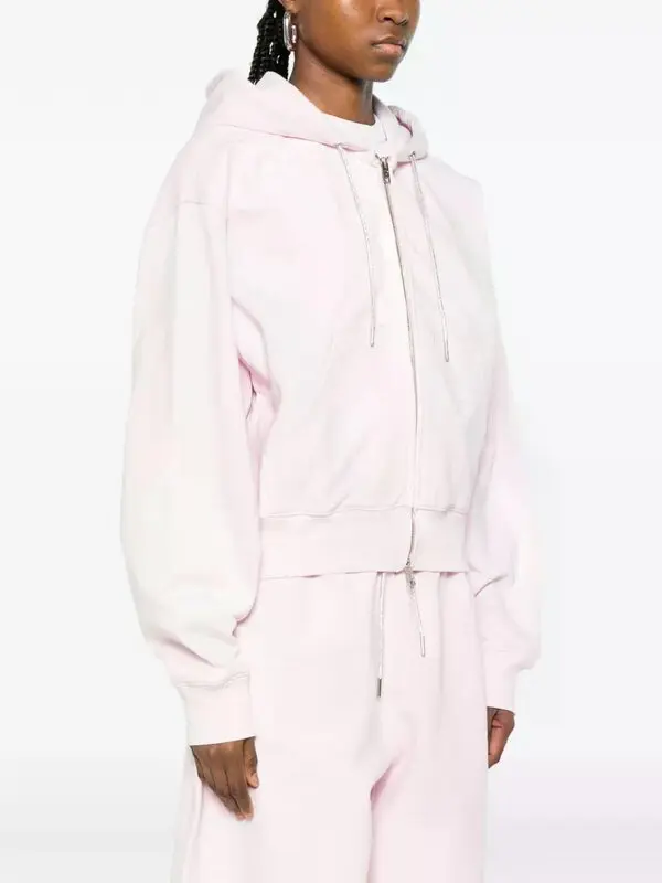 Alexander Wang Zip-up Hoodie With Rhinestone Embellishments