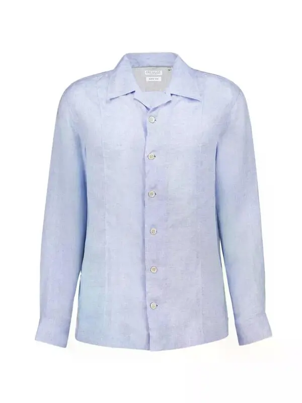 Brunello Cucinelli Buttoned Linen Shirt - Blue