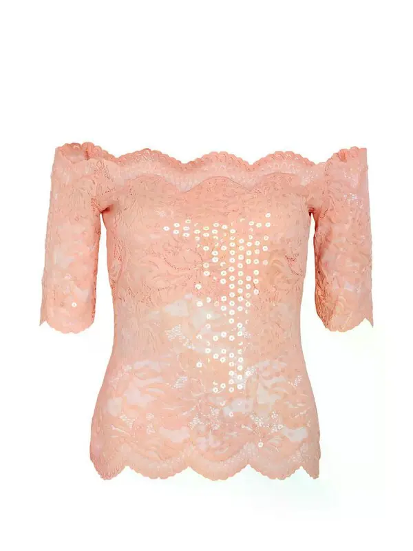 Rabanne Lace Off-shoulder Top - Pink