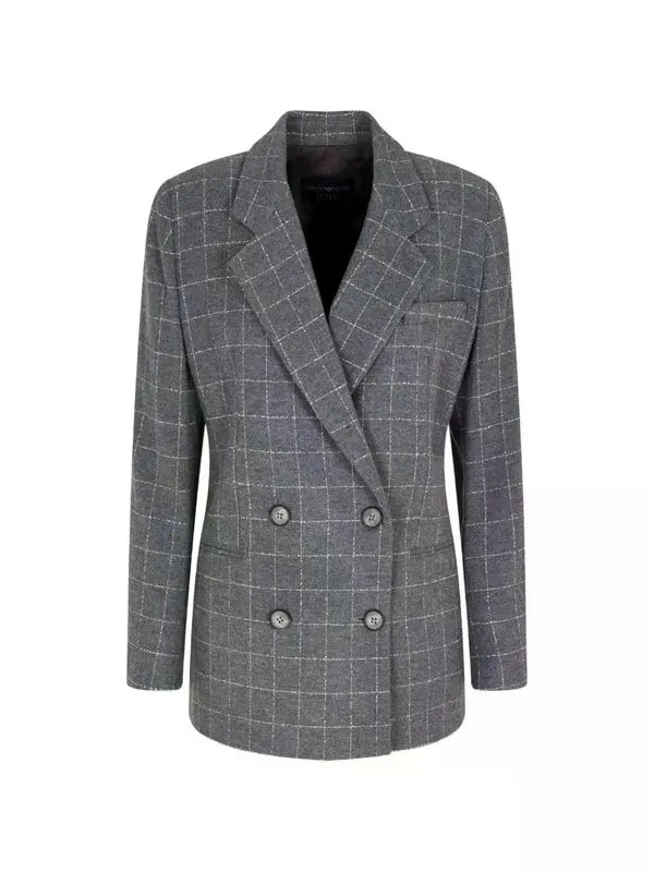 Emporio Armani Checked Double-breasted Blazer