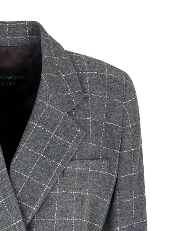 Emporio Armani Checked Double-breasted Blazer