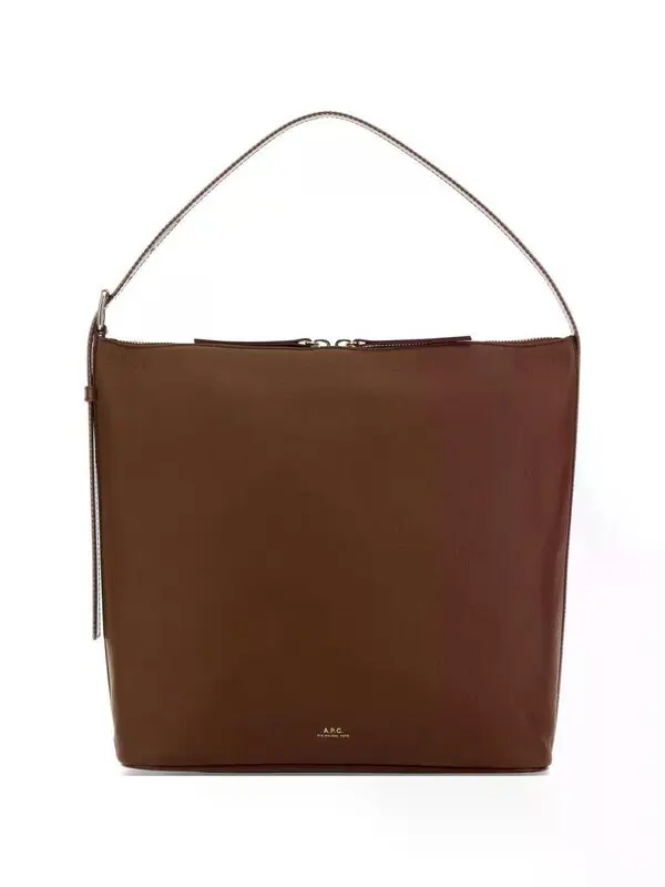 A.p.c. Vera Logo Tote Bag - Brown