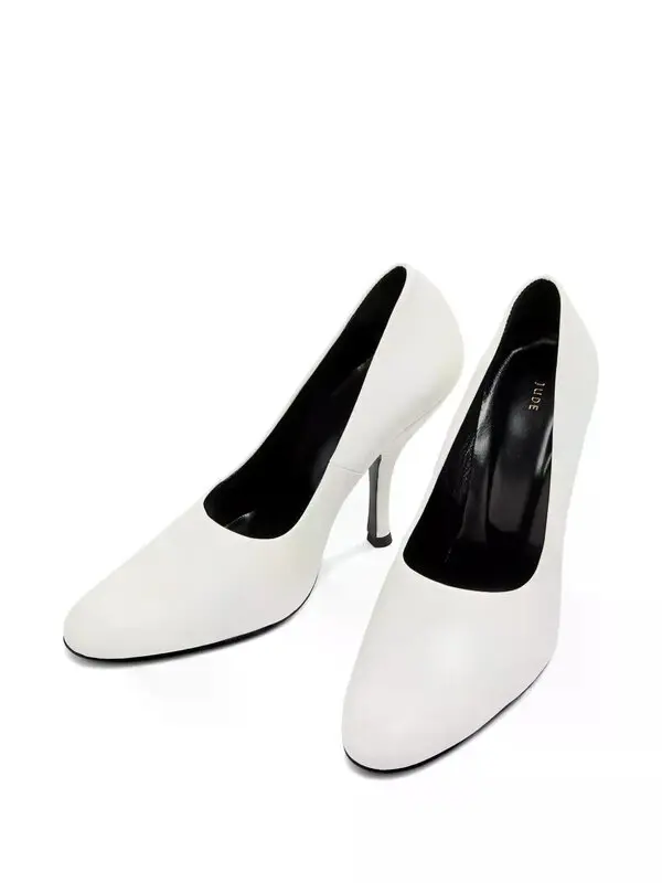 JUDE Date Round-toe Pumps - White