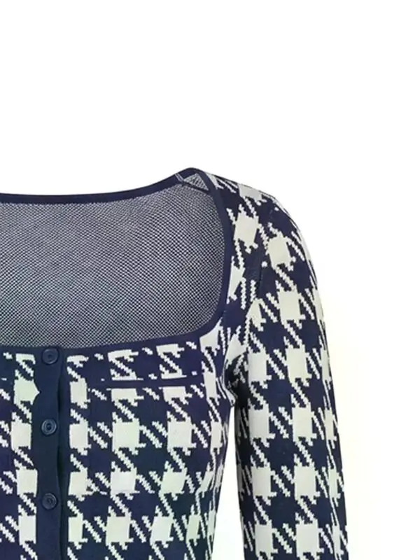FLEUR DU MAL Houndstooth Cropped Cardigan