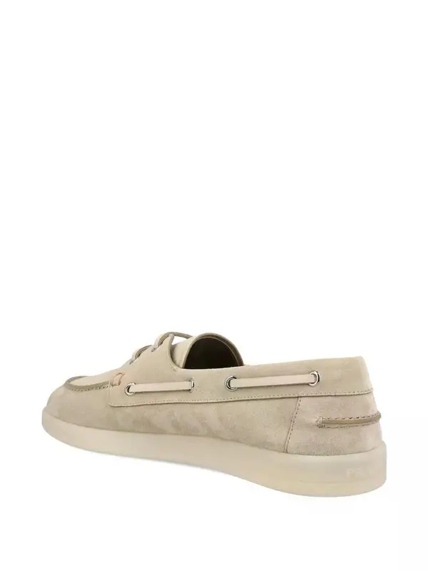 Prada Suede Boat Shoes - Neutrals