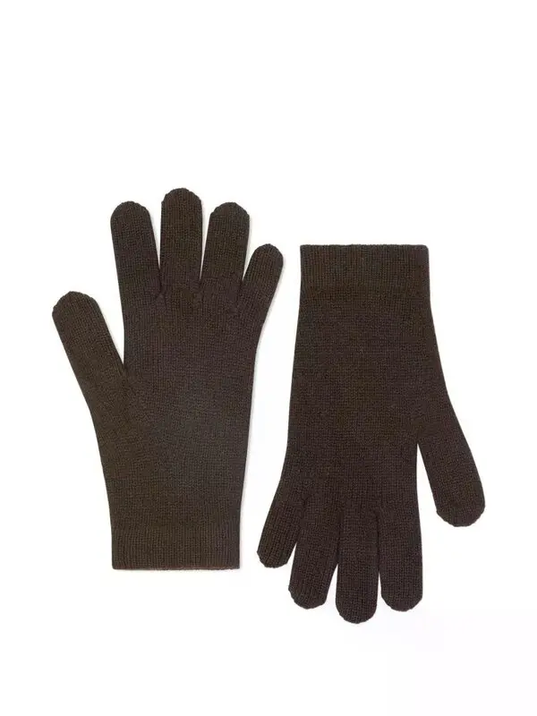 Eric Bompard Ribbed Gloves - Brown