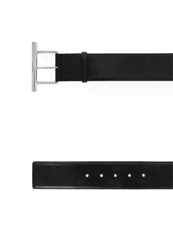 Alexander McQueen T-bar Belt With Engraved Logo