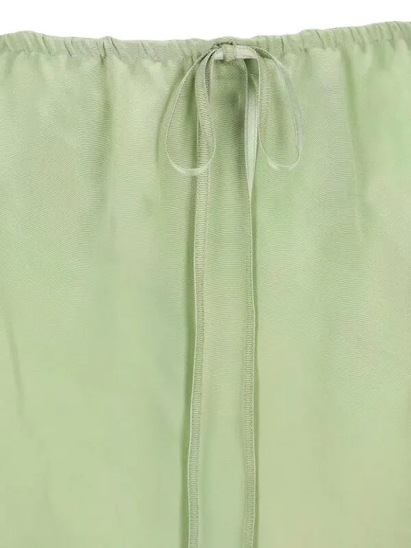 Saint Laurent Lace Trim Midi Skirt - Green