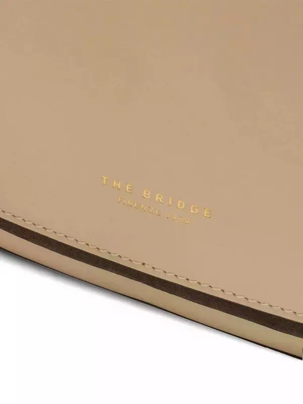 THE BRIDGE Leather Mini Clutch With Metal Handle
