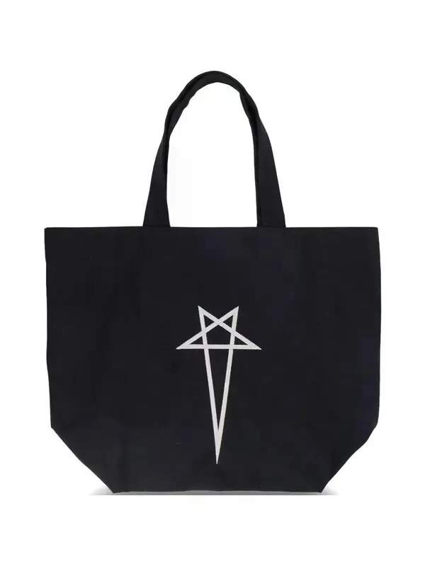 Rick Owens Graphic-print Canvas Tote Bag - Black