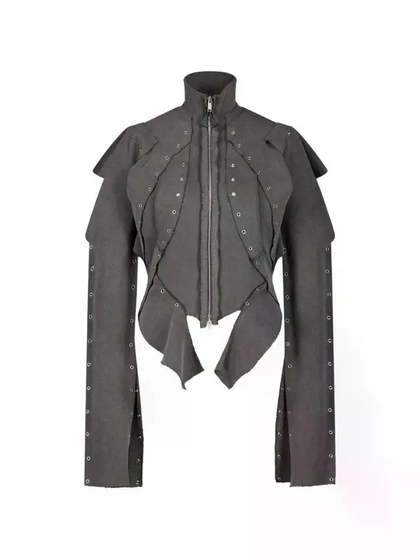 SRVC STUDIO Eyelet Detail Zip-up Sweatshirt