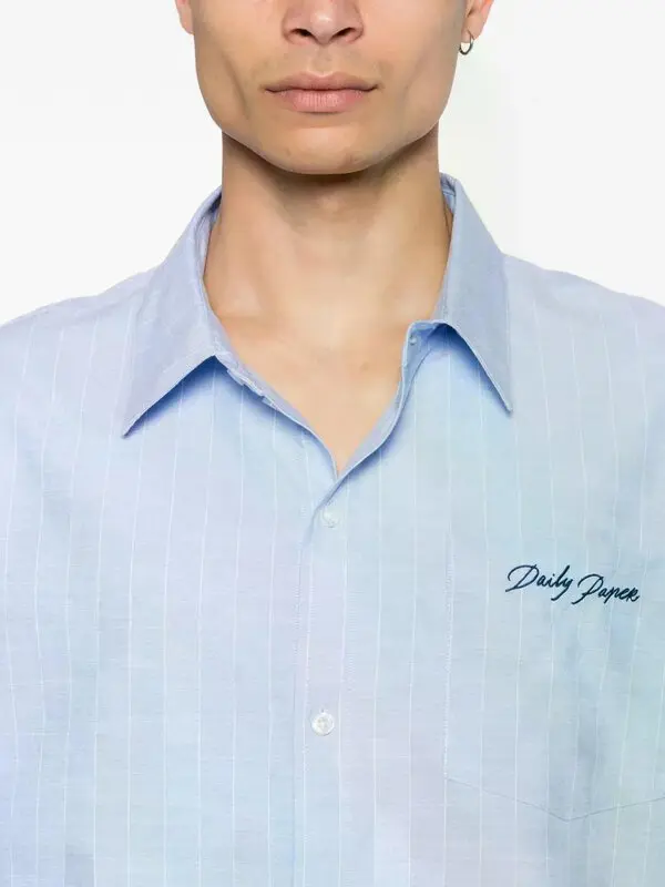 DAILY PAPER Striped Patch-pocket Shirt