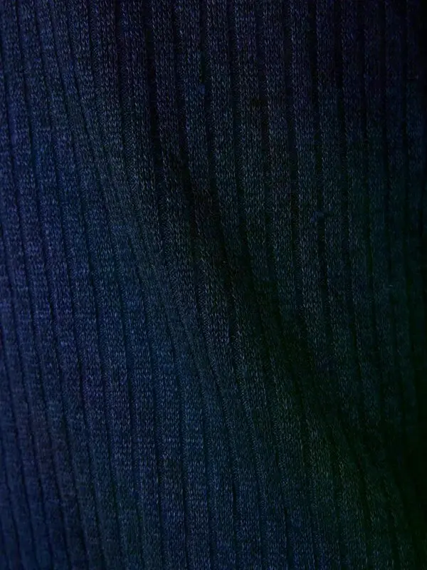 LARDINI Ribbed Knit Crew Neck Short Sleeve T-shirt - Blue