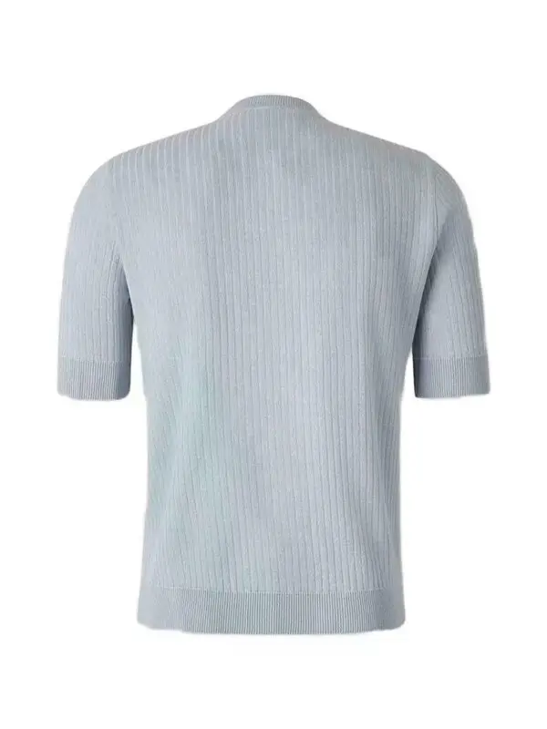 LARDINI Ribbed Knit T-shirt - Blue