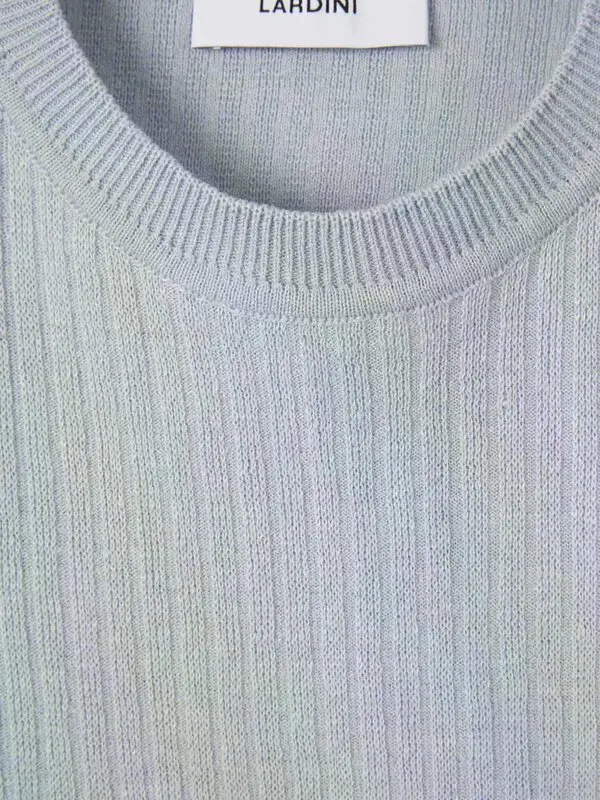 LARDINI Ribbed Knit T-shirt - Blue