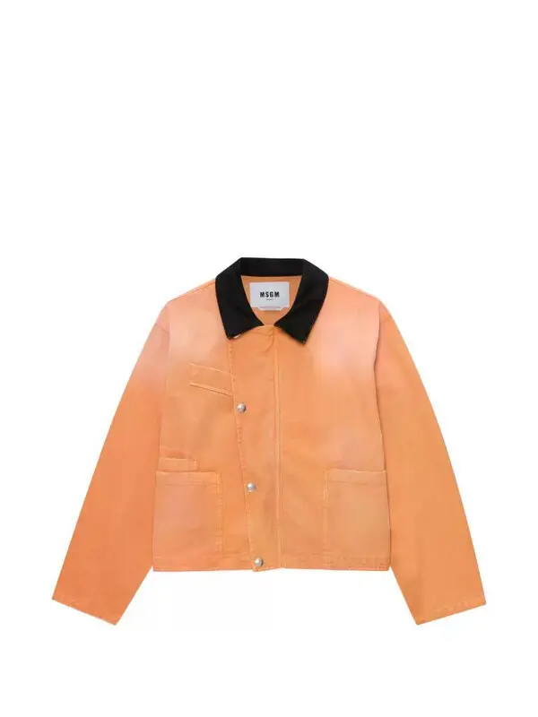 MSGM Collared Denim Jacket - Orange