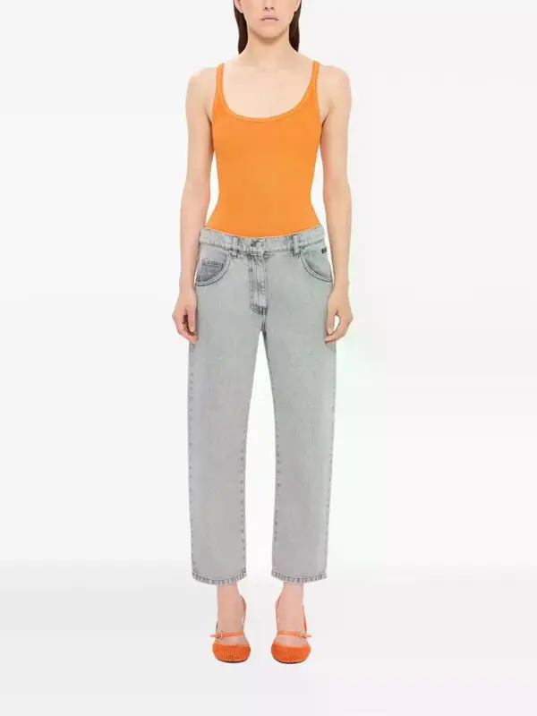 MSGM Logo Embroidered Tapered Jeans
