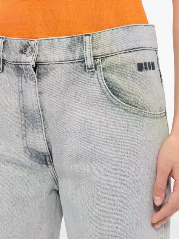MSGM Logo Embroidered Tapered Jeans