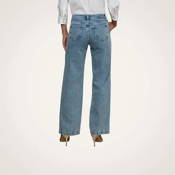 L'AGENCE Scottie Embellished Wide-leg Jeans