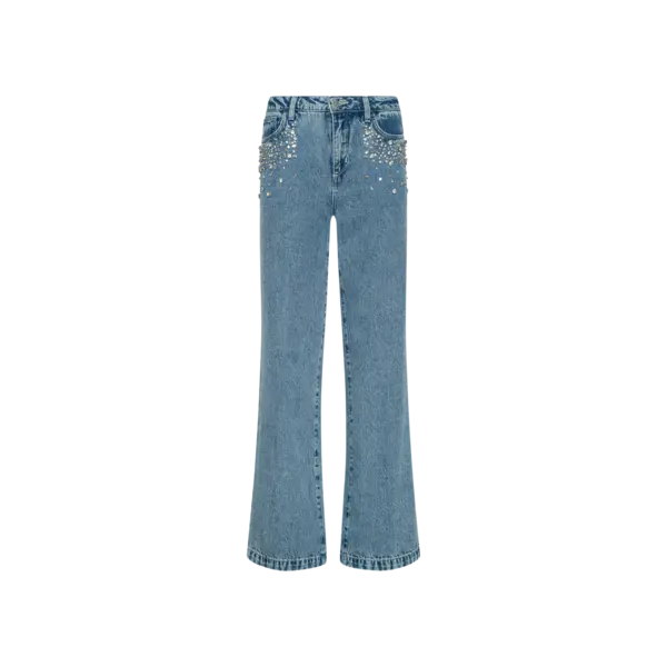 L'AGENCE Scottie Embellished Wide-leg Jeans