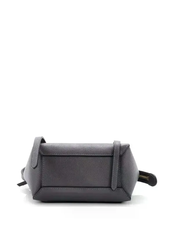 Celine Belt Bag Textured Leather Pico Shoulder Bag - Grey
