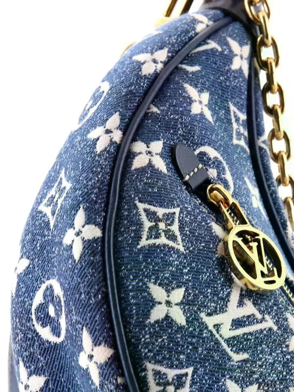 LOUIS VUITTON Loop Handbag Monogram Jacquard Denim Hobo Bag - Blue