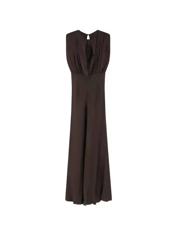 SEMICOUTURE Padded Shoulders Dress - Brown