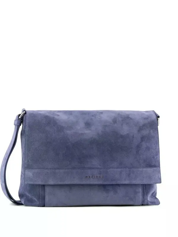 Orciani Engraved Logo Flap Shoulder Bag - Blue