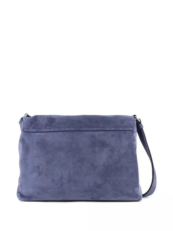 Orciani Engraved Logo Flap Shoulder Bag - Blue