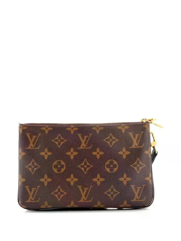 LOUIS VUITTON Double Zip Pochette Reverse Monogram Giant Clutch Bag