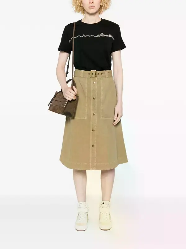 Moncler Belted A-line Midi Skirt