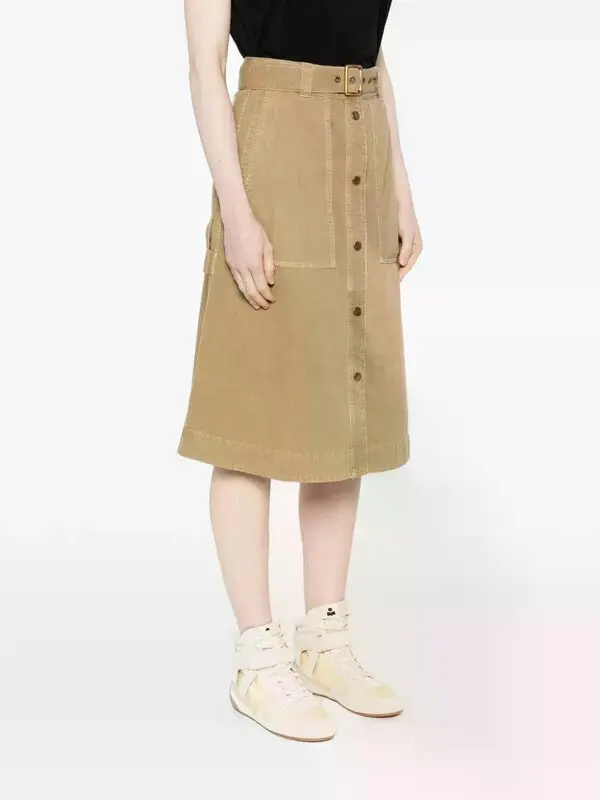Moncler Belted A-line Midi Skirt