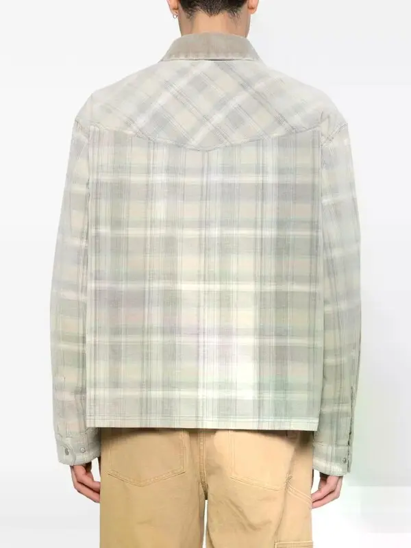 REPRESENT Plaid Corduroy-collar Overshirt