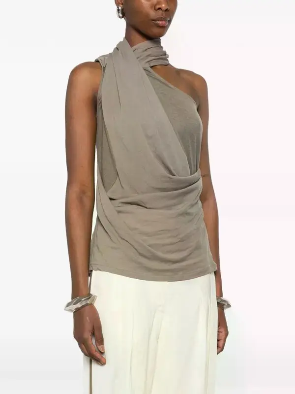 ENTIRE STUDIOS Draped One-shoulder Top - Grey