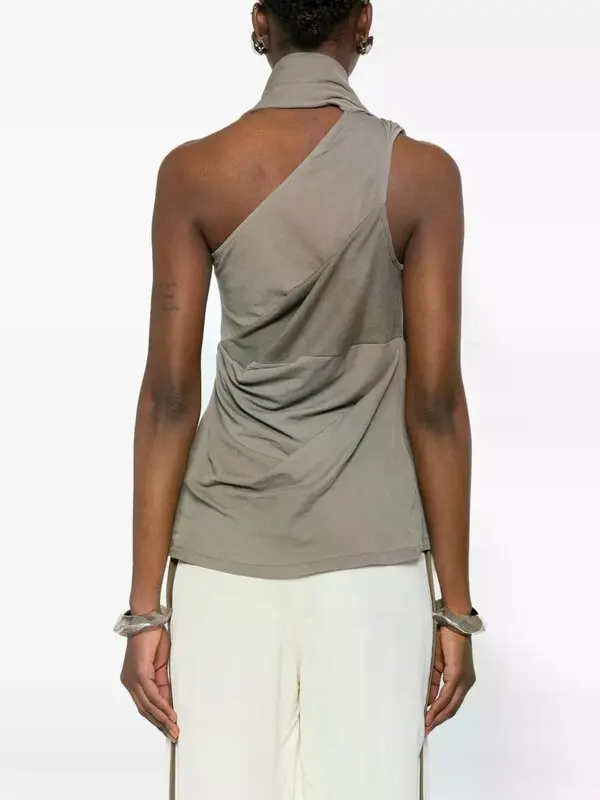 ENTIRE STUDIOS Draped One-shoulder Top - Grey