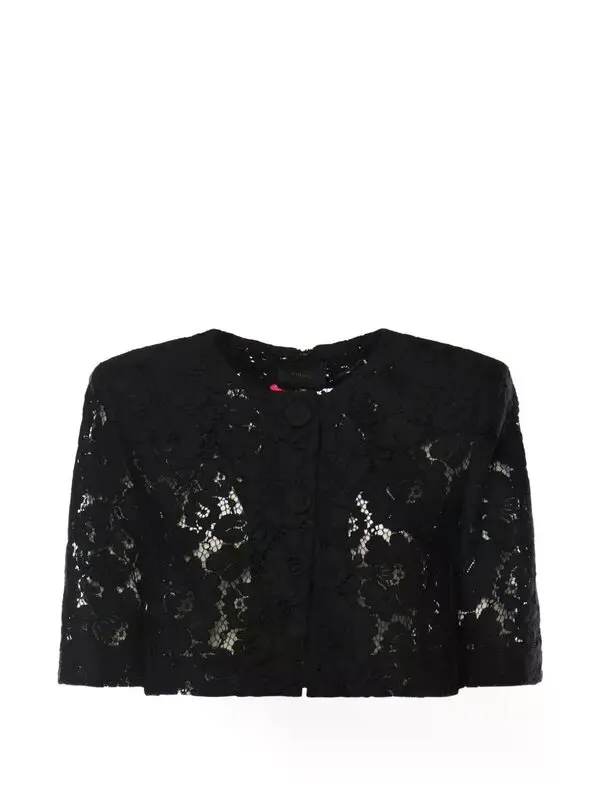 Pinko Lace Cotton Spencer Jacket - Black