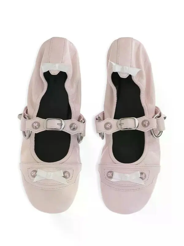 Balenciaga City Ring Buckle Ballet Flats - Pink