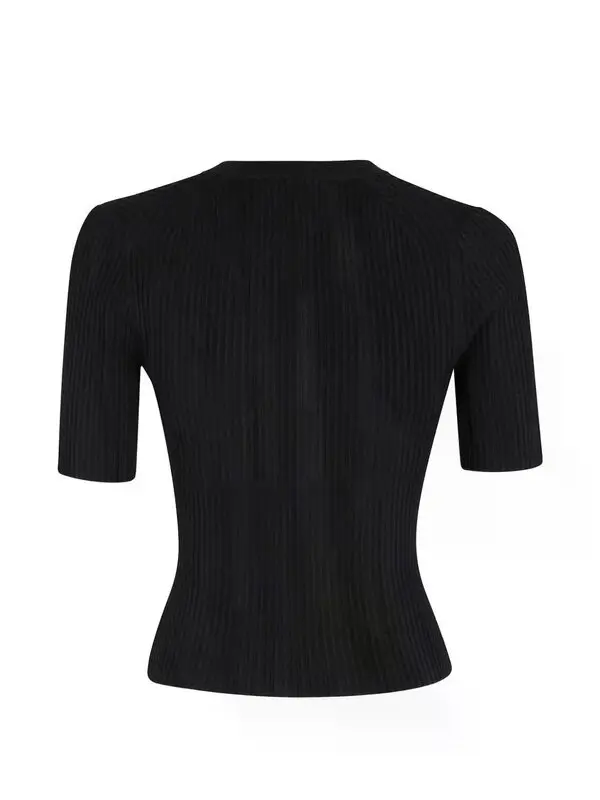 Simkhai Miley V-neck Ribbed Top - Black