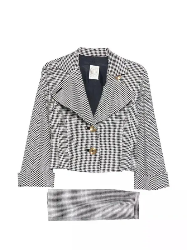Gianfranco Ferre 1990s Houndstooth Suit - Black
